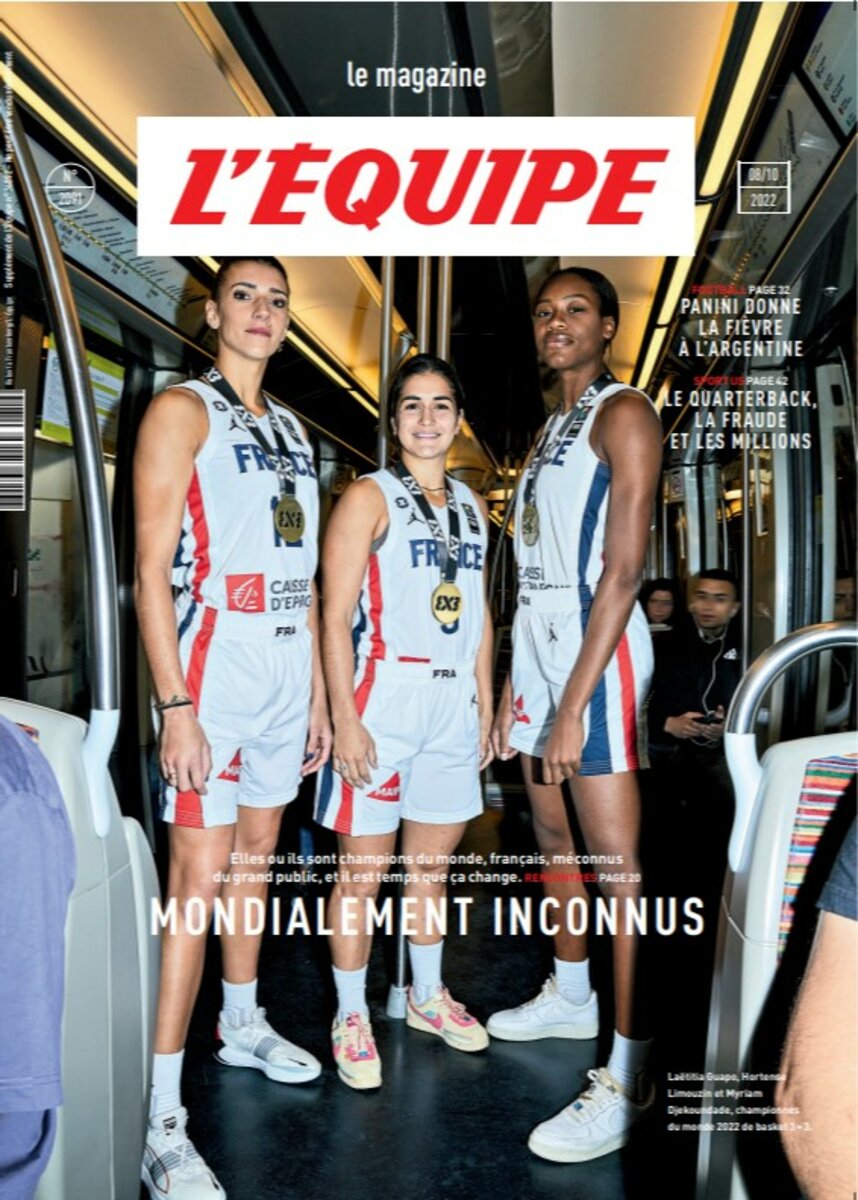 Les championnes du monde 3x3 en Une du magazine L'Equipe - BeBasket
