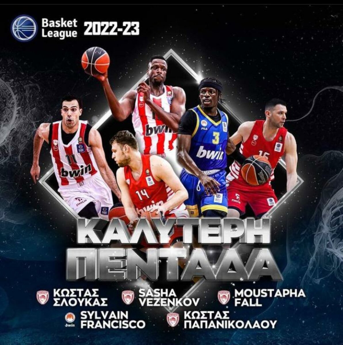 Sylvain Francisco et Moustapha Fall dans le cinq de la saison en Grèce ...